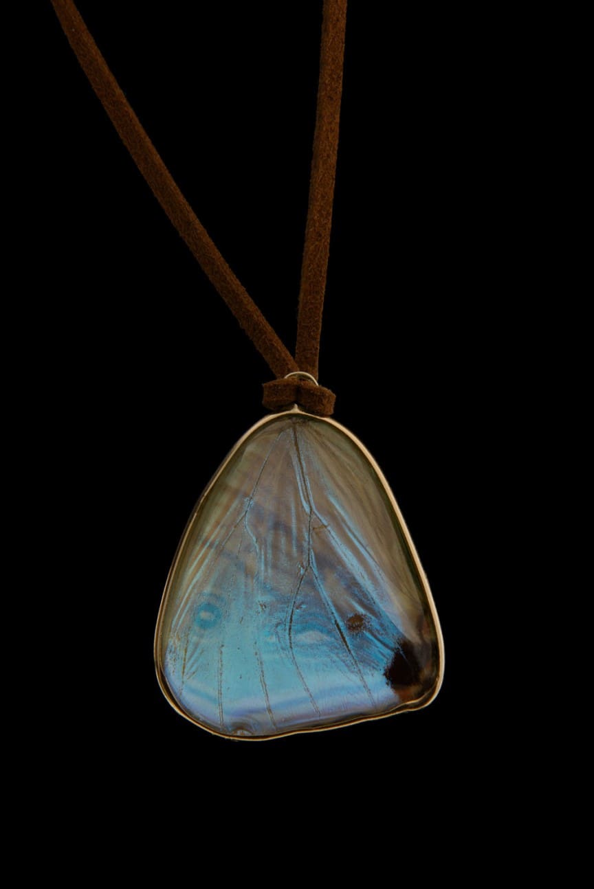 Pearl Morpho Pendant, Bottom Wing | Blue Morpho Jewelry