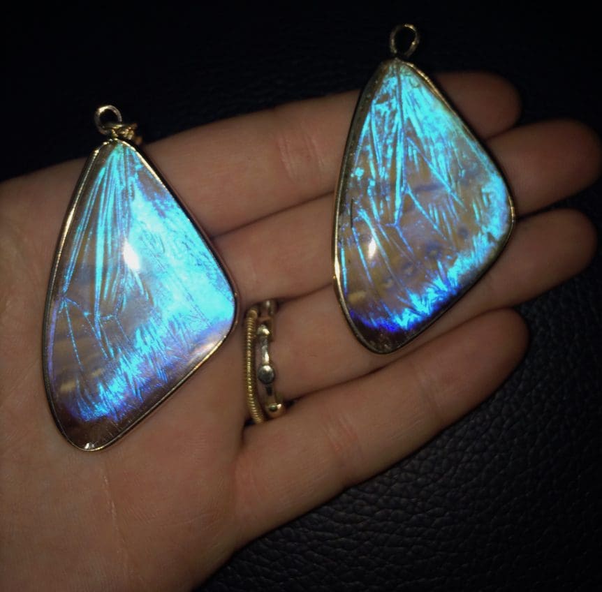 Pearl Morpho Pendant | Blue Morpho Jewelry