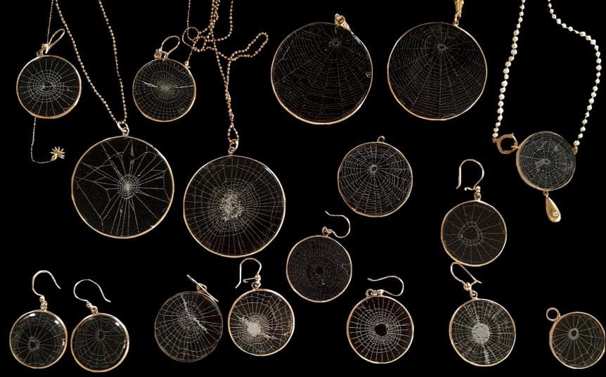 Large Spiderweb Pendant | Blue Morpho Jewelry